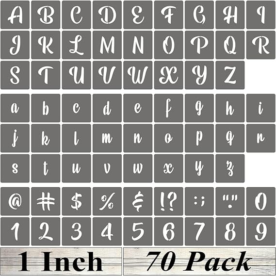 Amazon.com: 1 Inch Alphabet Letter Stencils - 70 Pack Letter Number ...