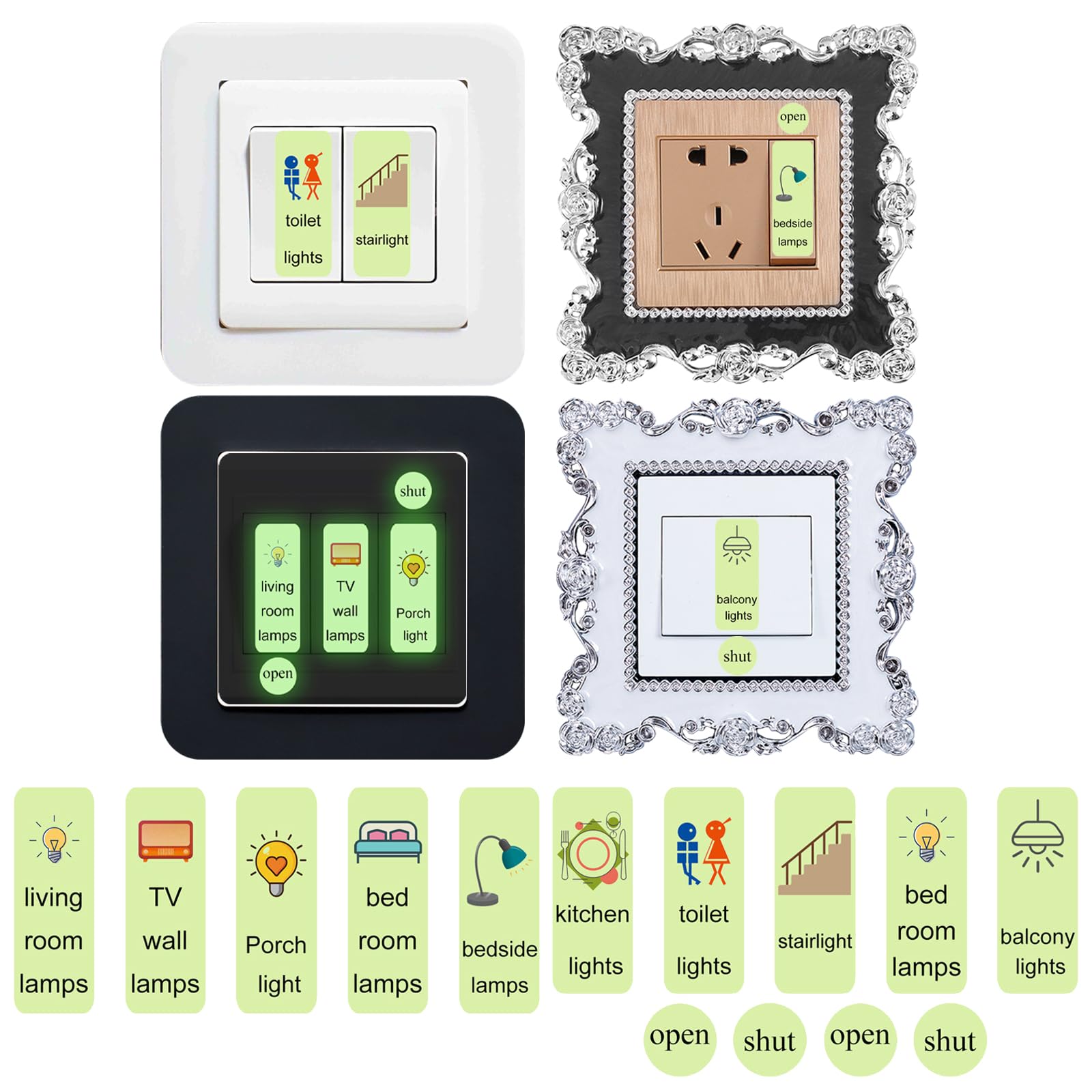 TYXHXTF 4 Pcs Light Switch Surround, Single Light Switch Cover, with ...