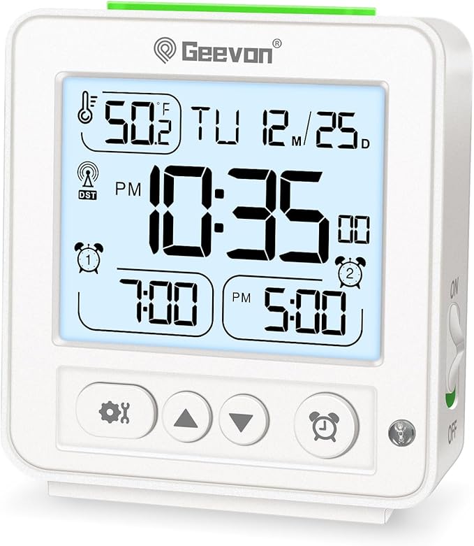 Amazon.com: Geevon Small Digital Alarm Clock for Heavy Sleepers ...