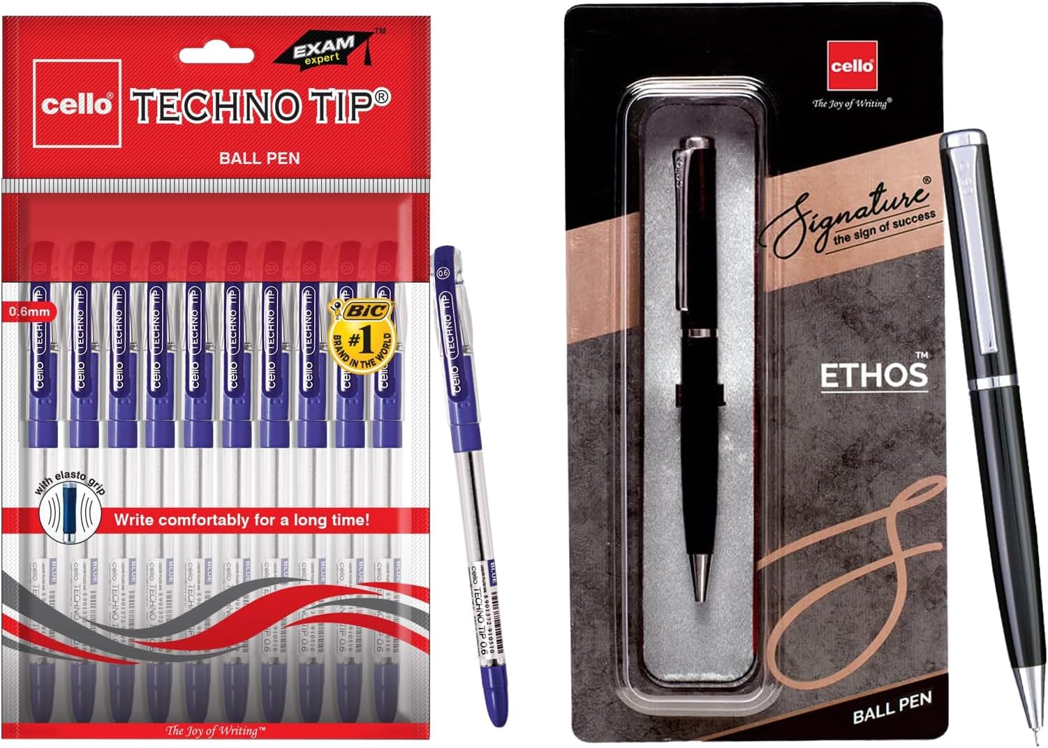 Cello Signature Ethos Ball Pen | Blue Ball Pen | Pack of 1 Technotip ...