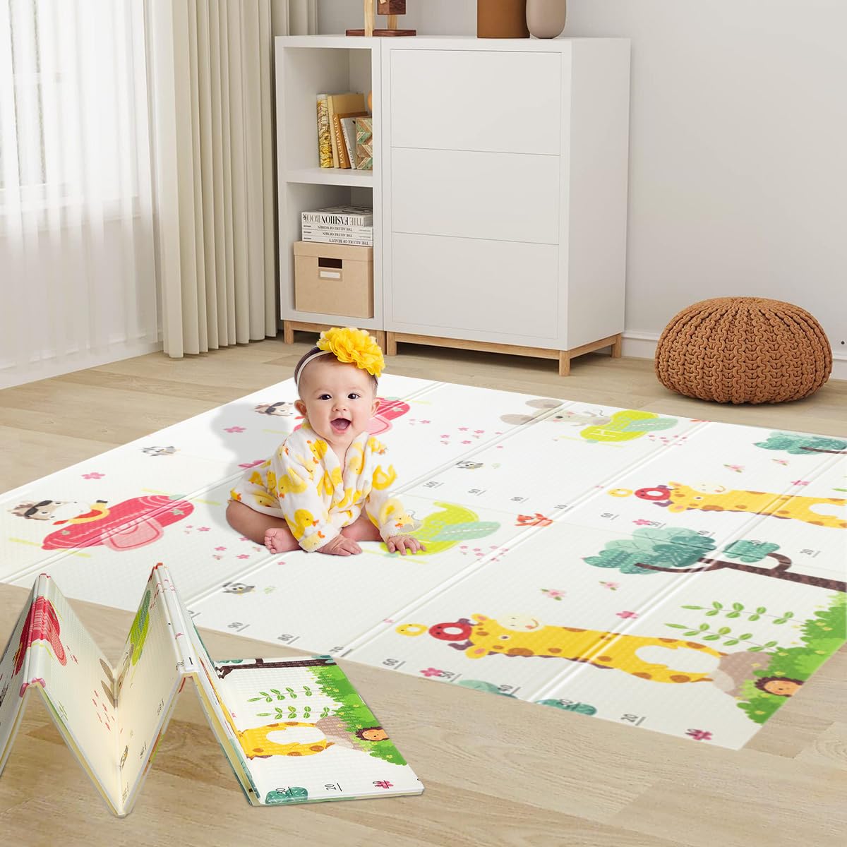 SJMR Baby Play Mat, Foldable Foam Playmat for Baby, 180x150x1cm ...