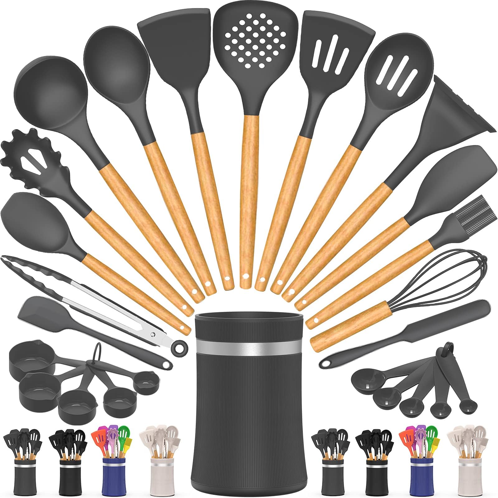 Amazon.com: 26 Pcs Kitchen Cooking Utensils Set, AIKKIL Silicone ...