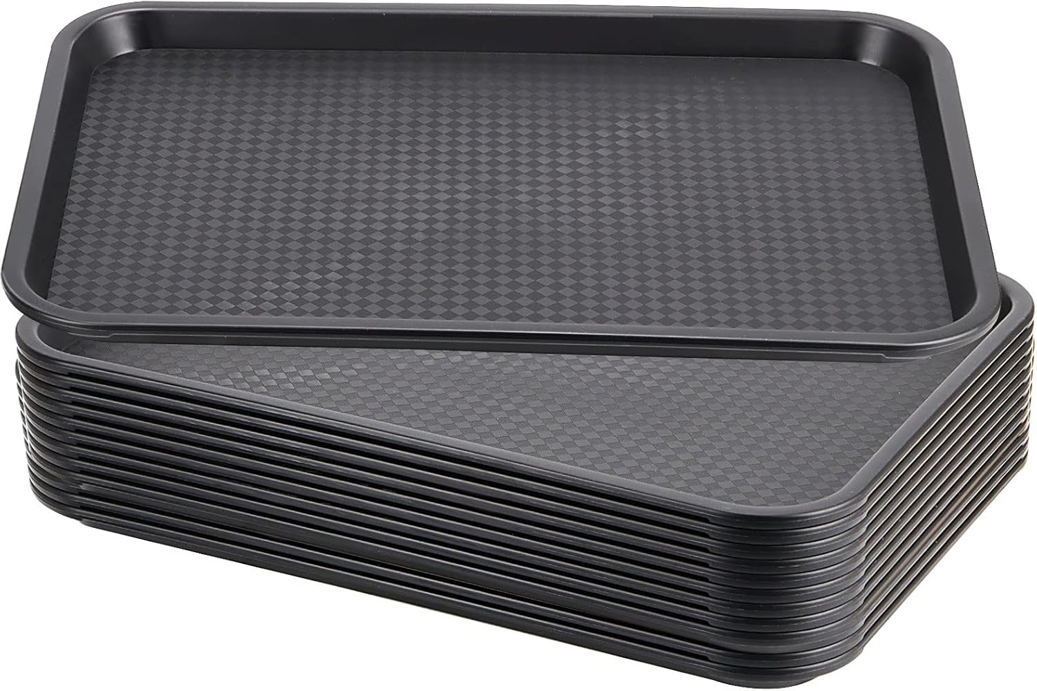 Amazon.com | MAHIONG 12 Pack 16 x 12 Inch Black Fast Food Tray, Large ...