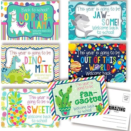 Amazon.com : School Supplies Welcome Back to School Postcards - 48 ...