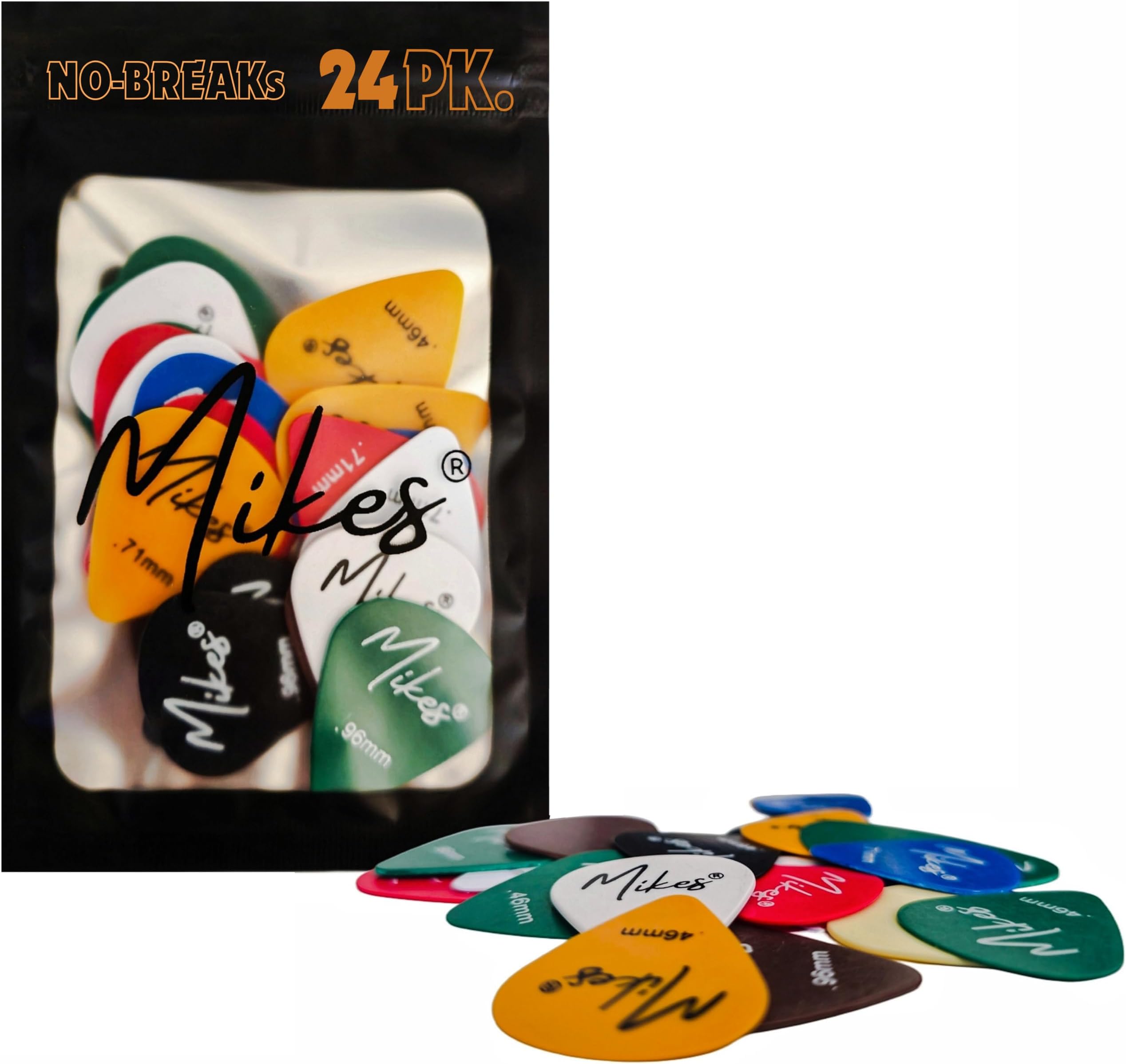 Amazon.com: Mikes™ Unbreakable Premium Delrin Picks - Resealable - 24 ...