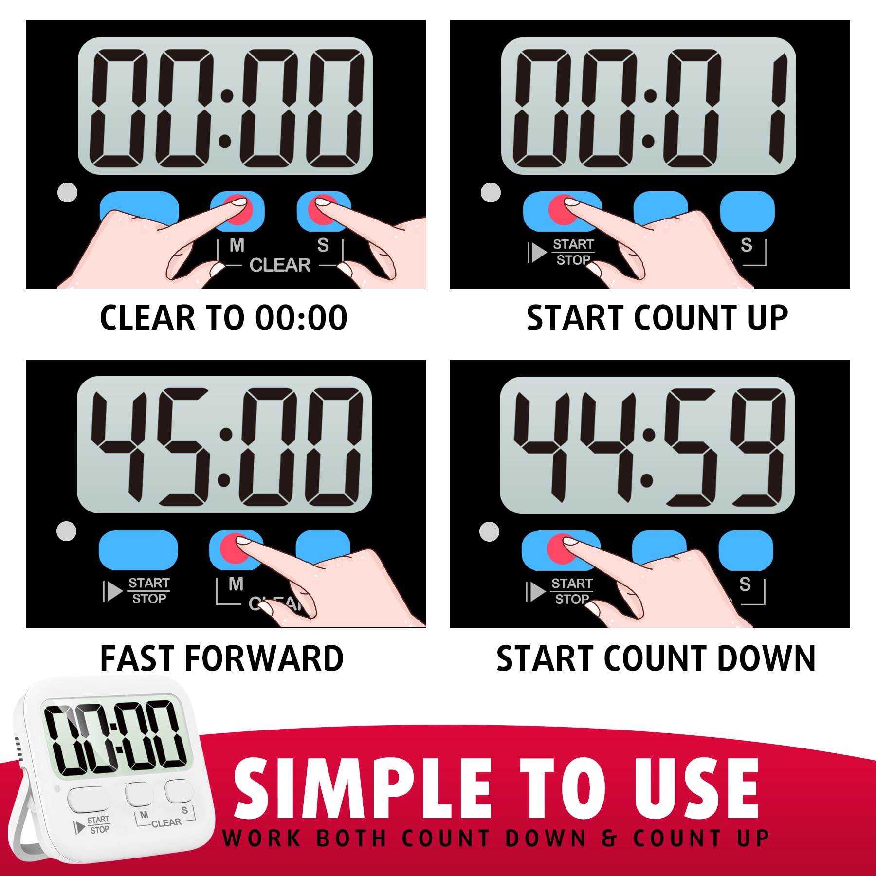 Snapklik.com : Antonki Timer, Timer For Kids, Kitchen Timers, Digital ...