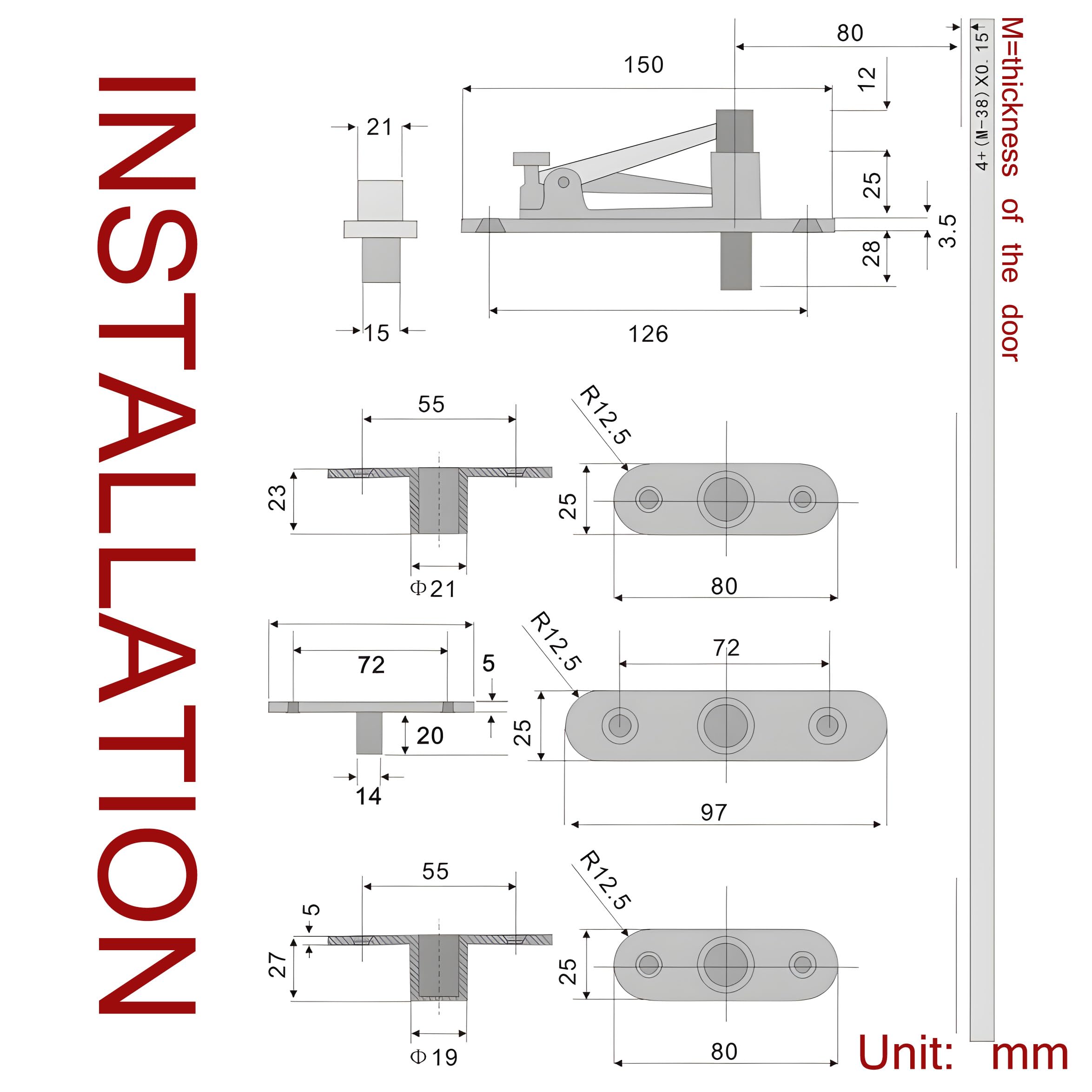 Snapklik.com : Door Pivot Hinge Heavy Duty Hidden Bookcase Hinges ...