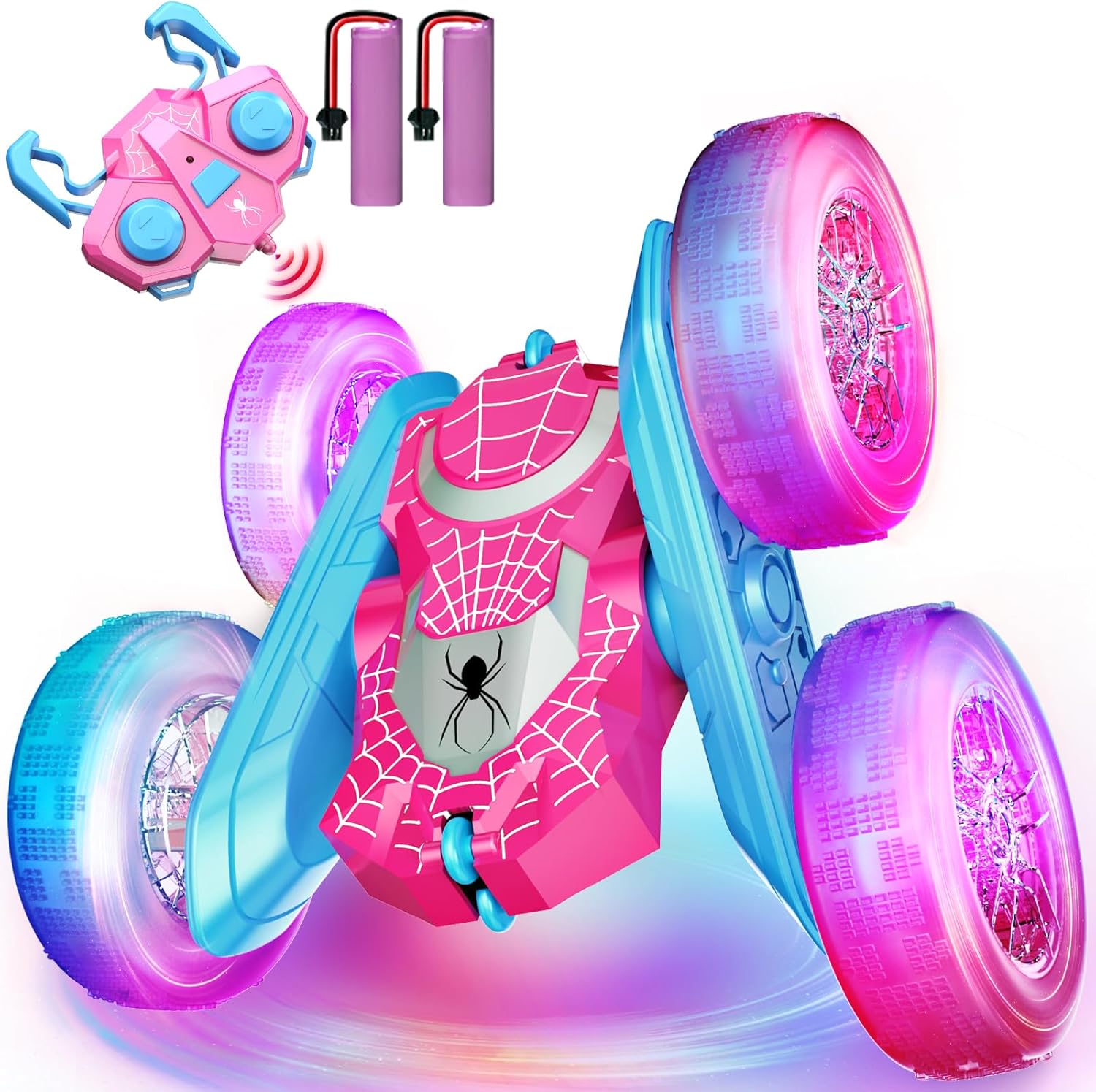 Amazon.com: NQD Pink Remote Control Car for Girls, 360° Spin Flip RC ...