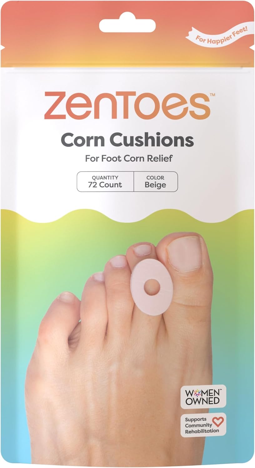 Amazon.com: ZenToes Corn Pads for Toes, Anti-Friction Callus Cushions ...