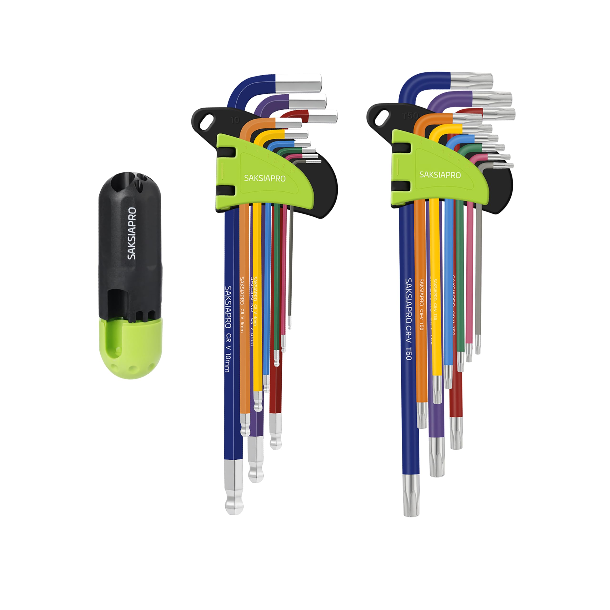 SAKSIAPRO Allen Key Set Extra Long and Ball End, 19-Piece Allen Wrench ...