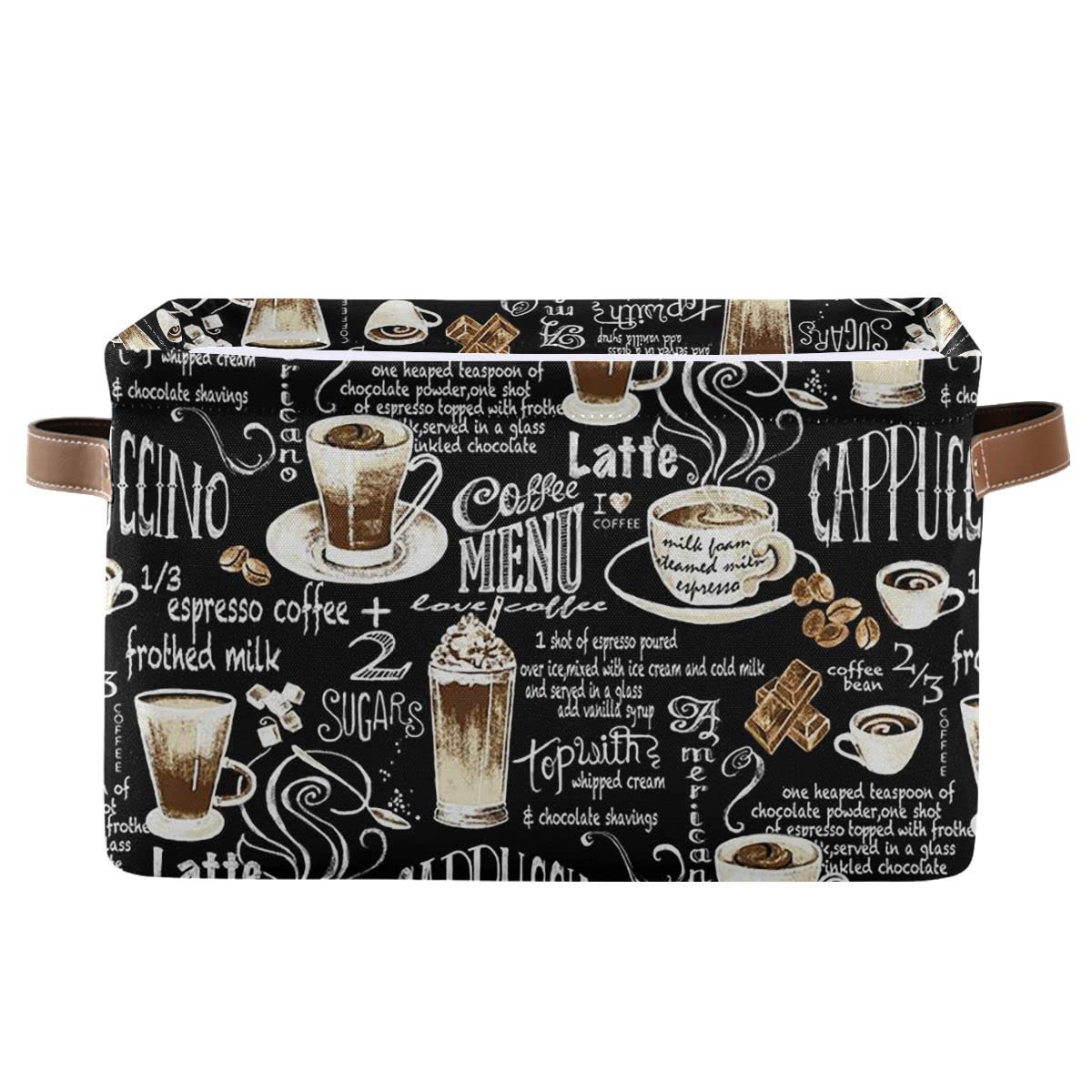 Amazon.com - Wamika Black Coffee Beans Storage Basket Fabric Laundry ...