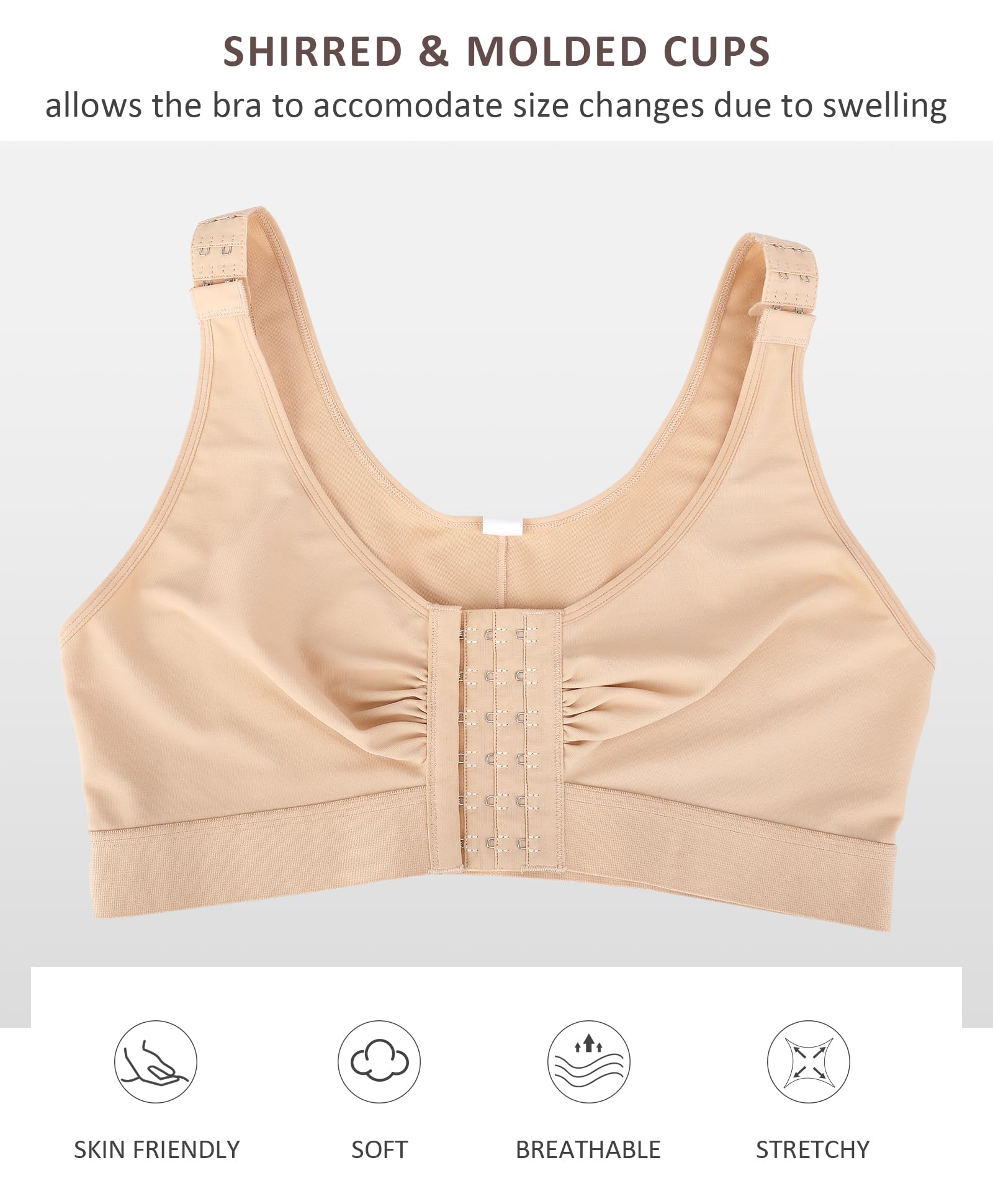 Snapklik.com : Front Closure Post Surgery Bra Minimizer Bra For Women ...