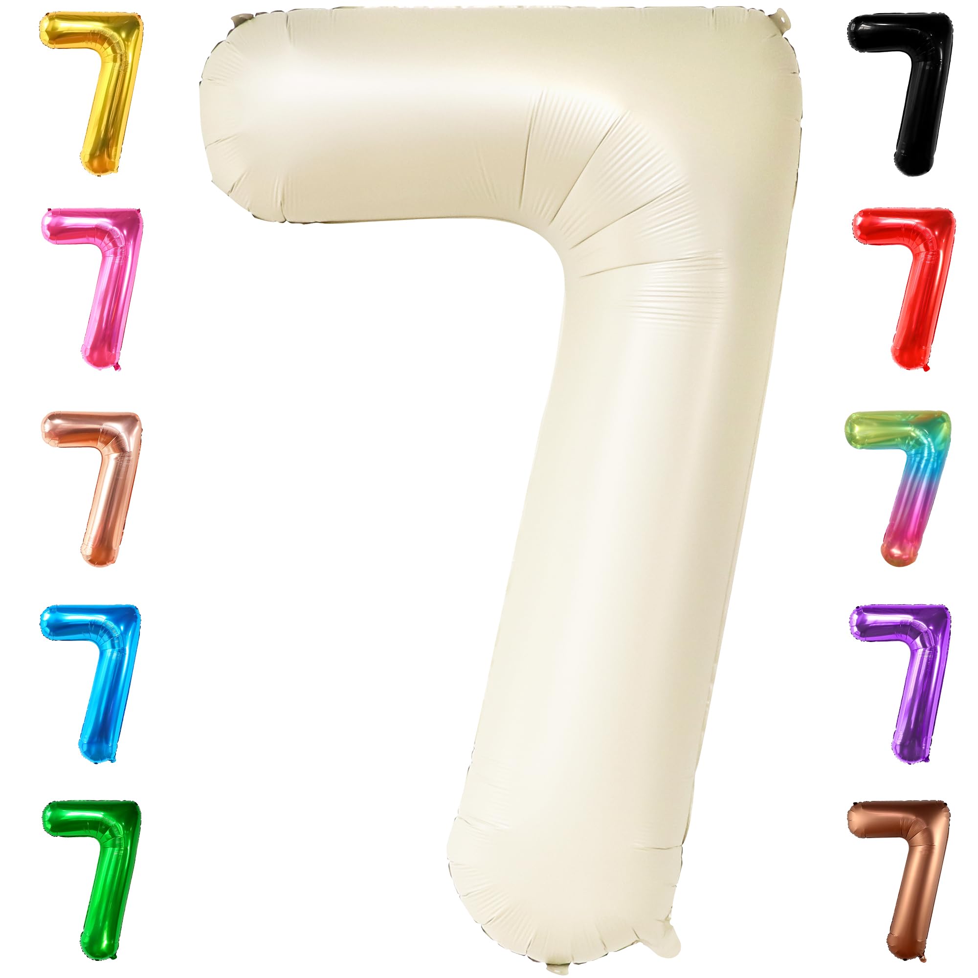 Snapklik.com : Giant Cream Number 7 Balloon - 40 Inch 7th Birthday ...
