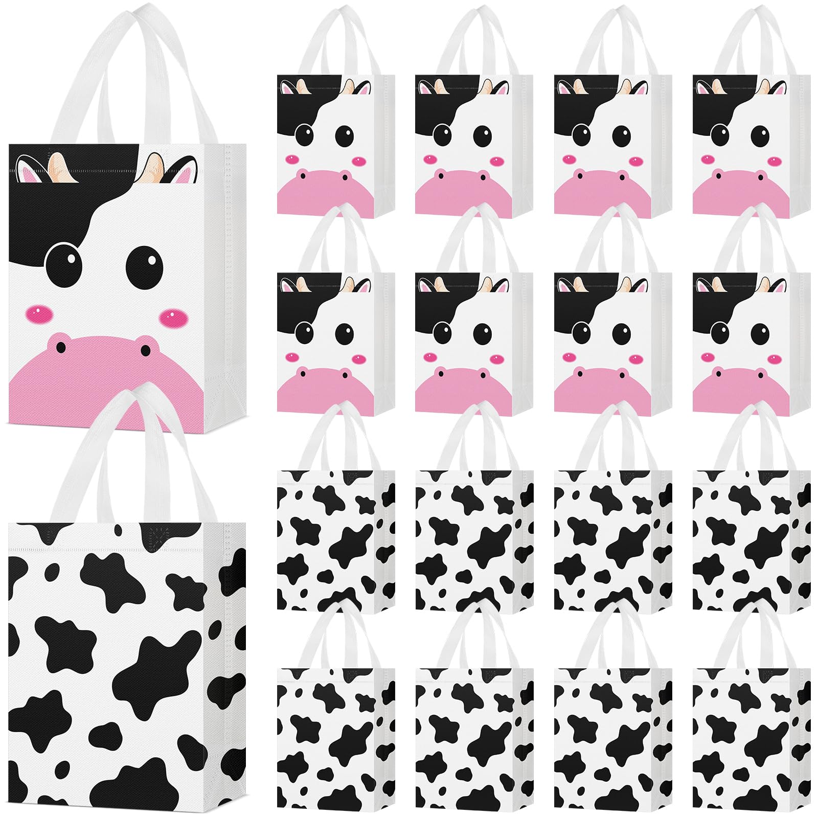 Amazon.com: Locmeo 24 Pcs Cow Party Favors Bag Reusable Non Woven Cow ...