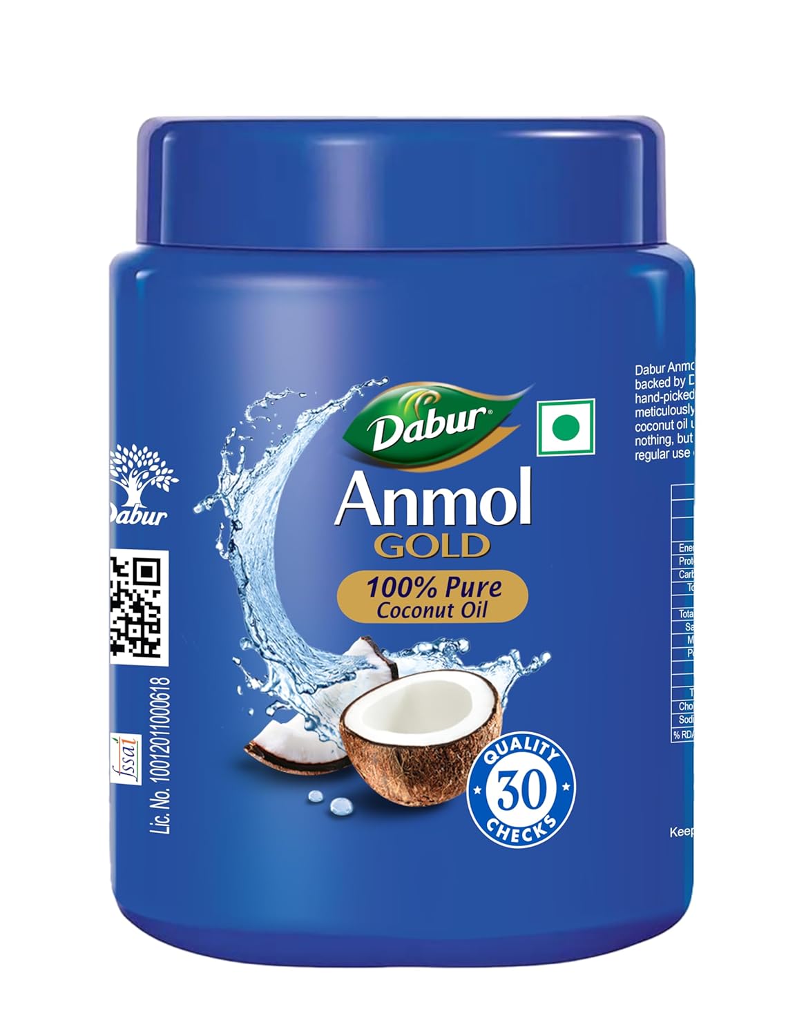 Dabur Anmol Gold 100% Pure Coconut Oil - 600ml | Natural | Nariyal Tel ...