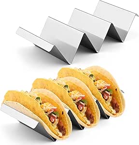 Amazon.com: zoyizi Taco Holders 2 Pack, Stainless Steel Taco Stand Rack ...