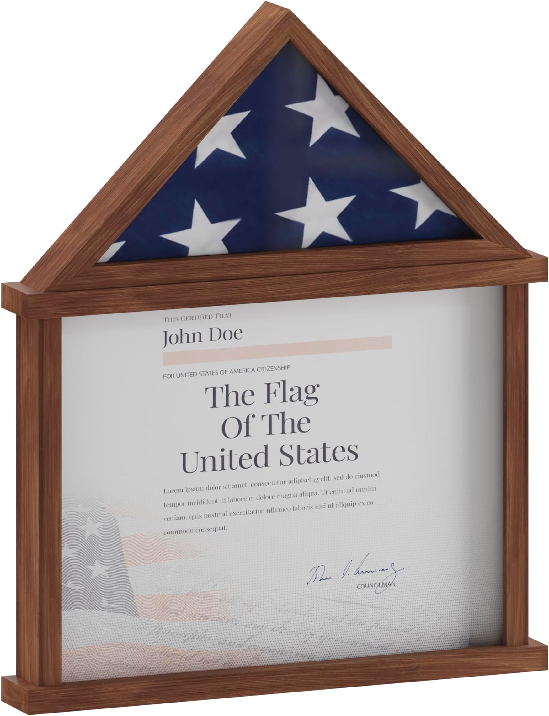 Amazon.com: Flash Furniture Quincy Flag and Certificate Display Case ...