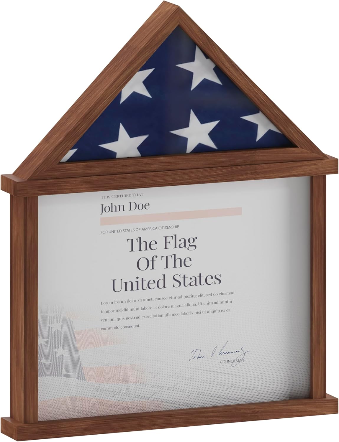 Amazon.com: Flash Furniture Quincy Flag and Certificate Display Case ...