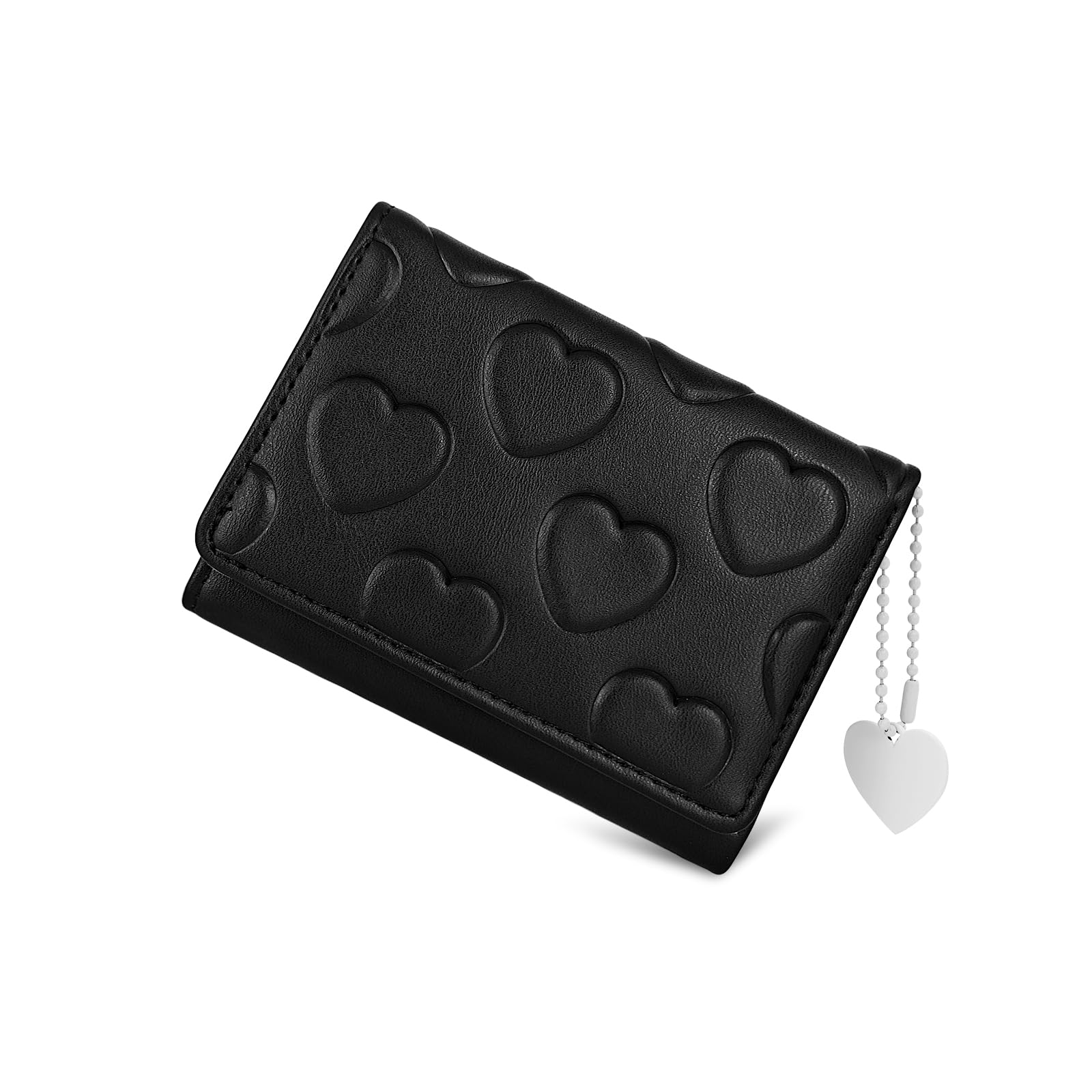 Amazon.com: WisePoint Credit Card Wallet with Heart-shaped Pendant, PU ...