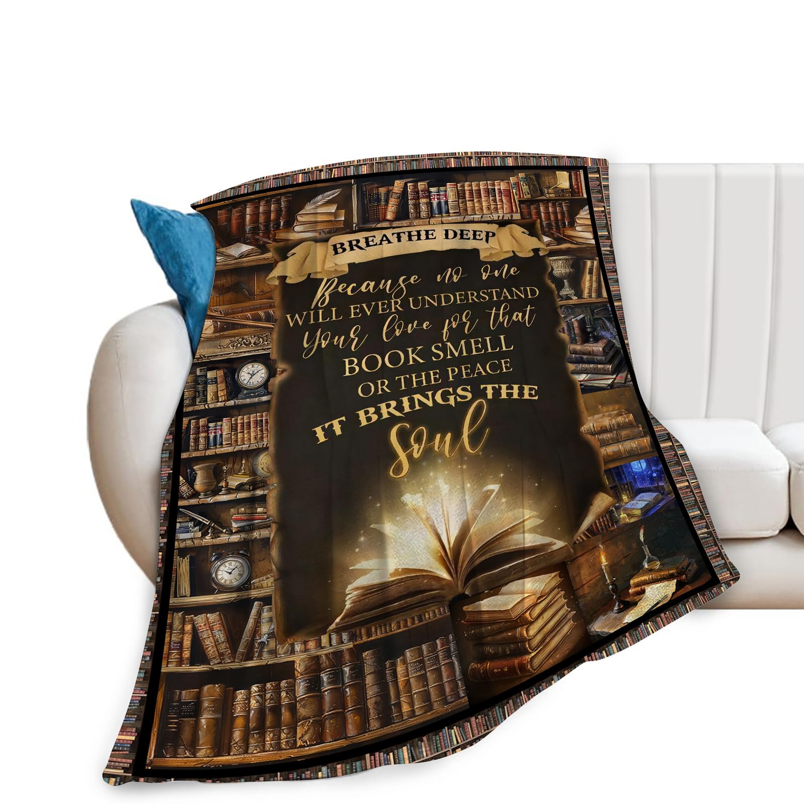Amazon.com: Book Lovers Gifts Blanket Super Soft Warm Fluffy Flannel ...