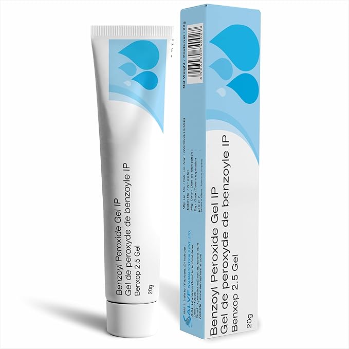 Amazon.com: SALVE Benxop Benzoyl Peroxide 2.5% Pimples Cream 20gm (0.70 ...