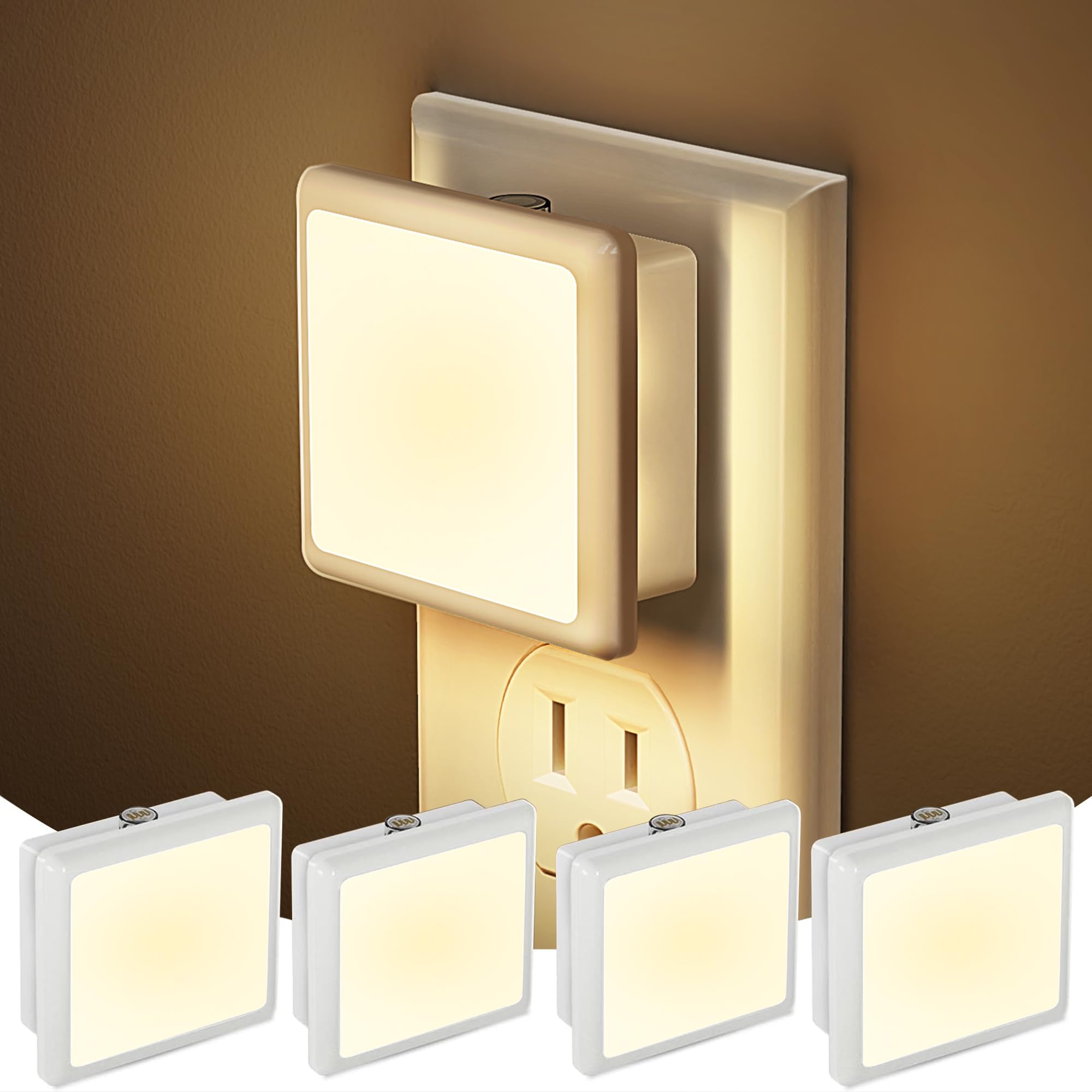 JandCase Night Light, 4 Pack Night Lights Plug into Wall with Auto ...