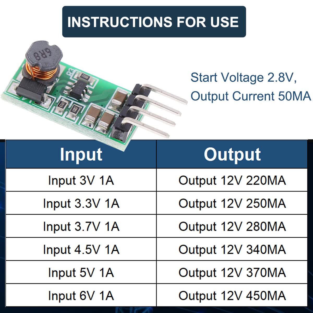 Snapklik.com : 5Pcs Boost Power Supply Module DC 3.3V 3.7V 5V 6V To 12V ...