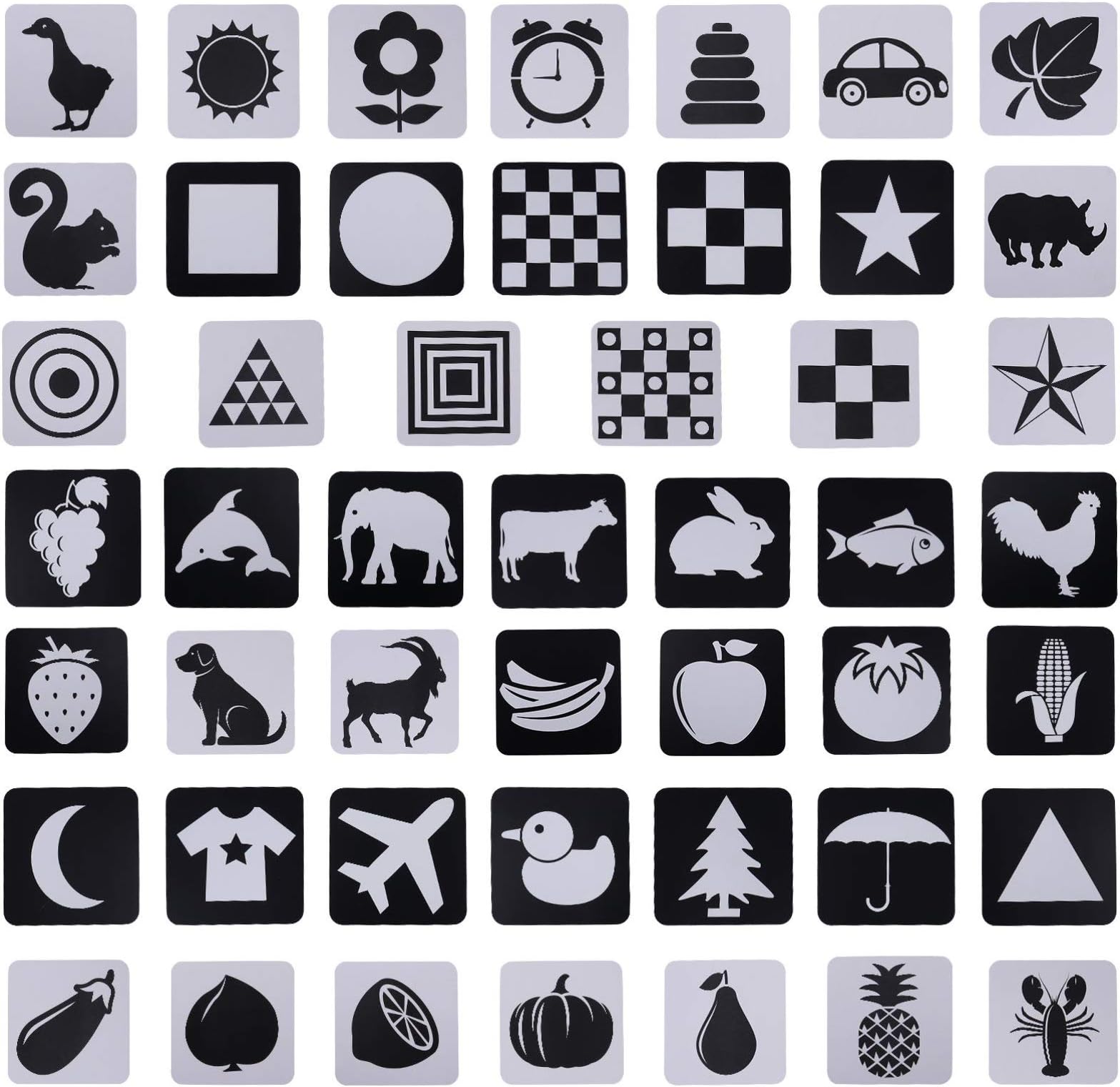 High Contrast Baby Flashcard, 80 PCs 160 Page Black White Colorful ...