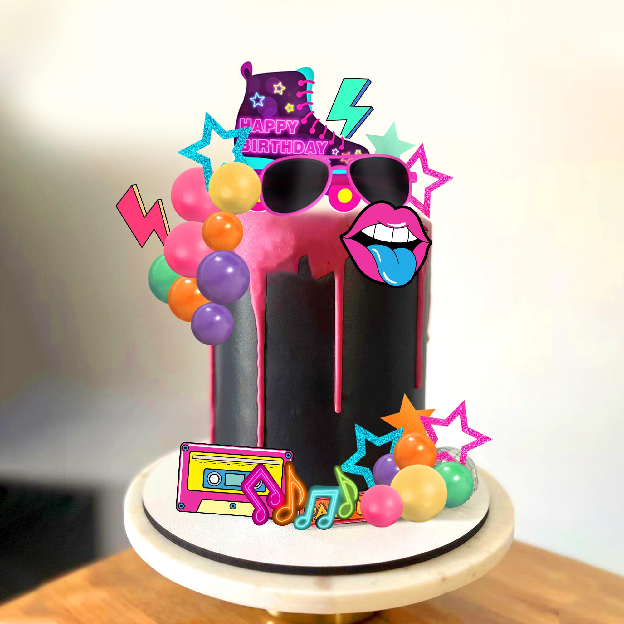 Snapklik.com : 30 PCS 80s 90s Cake Toppers Retro Hip Hop Cake ...