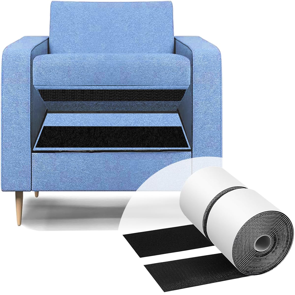 JUJINGYANG 4In X 6.5 Ft Couch Cushion Grip Tape Keep Couch Cushions ...