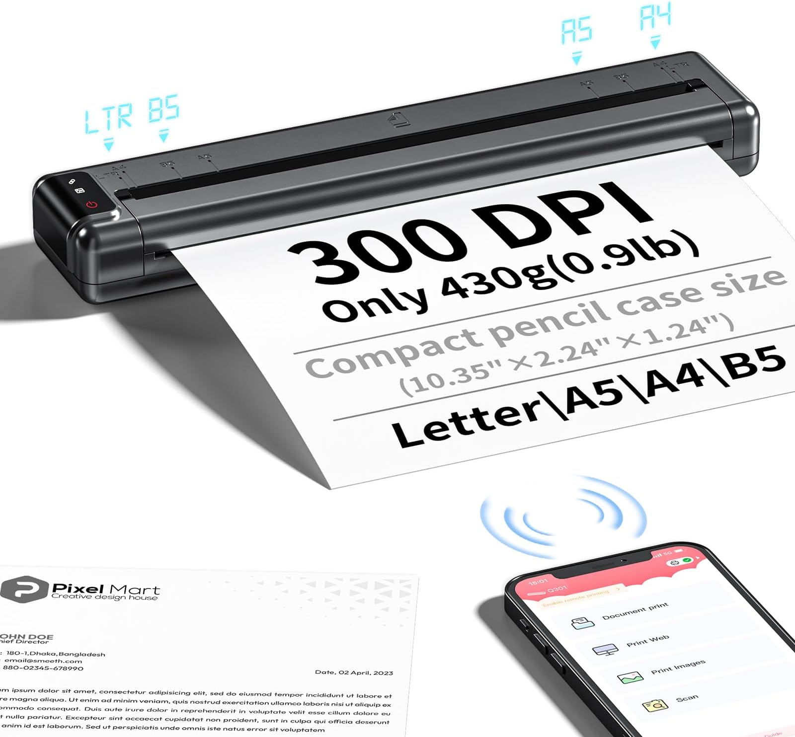 Phomemo Q302 Imprimante Thermique A4, Imprimante Portable sans Encre ...