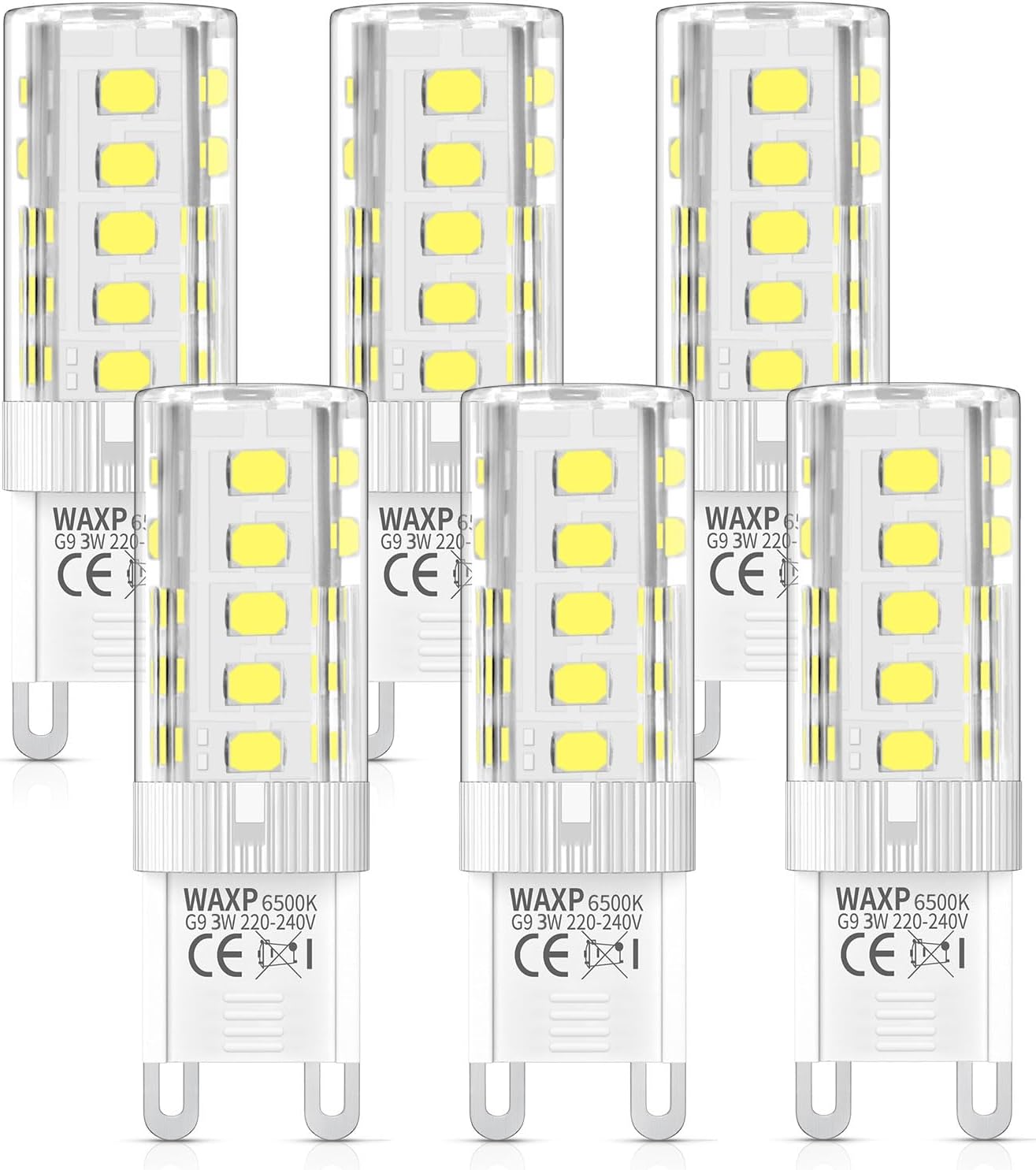 G9 LED Bulbs Cool White 3W, 6500K, Equivalent 25W G9 Halogen Light ...