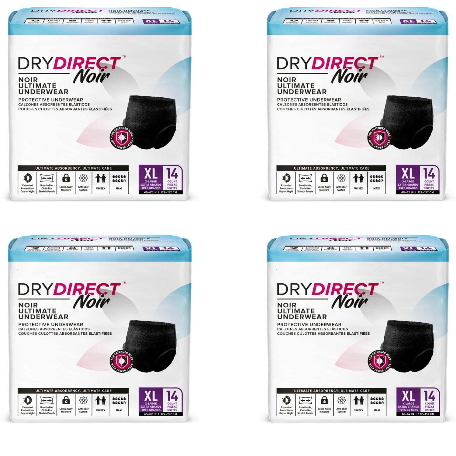 Amazon.com: Dry Direct Noir Ultimate Protective Underwear (XLarge ...