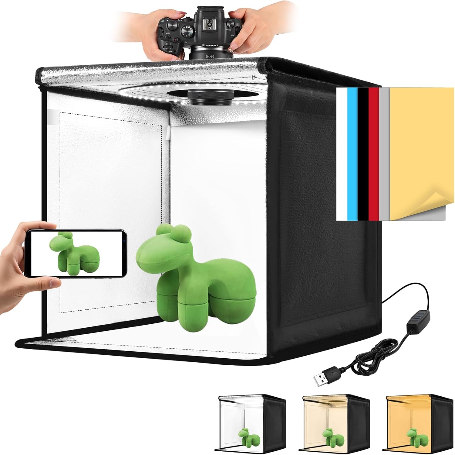 Amazon.com : Photo Light Box, 12/16/20/24/32 Inch Photography Light Box ...