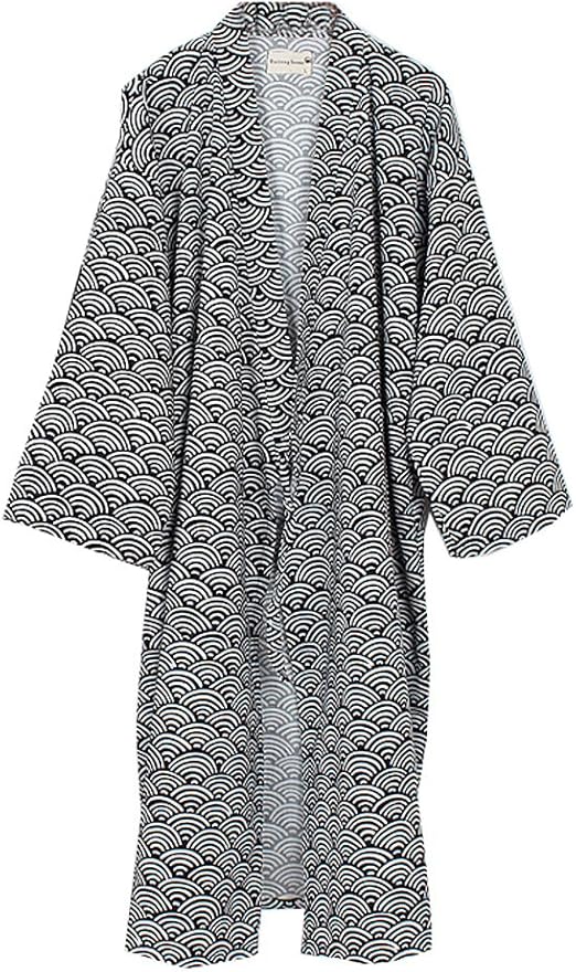 thefancypumpkin Men's Yukata Robes Kimono Robe Pajamas-Size M at Amazon Men’s Clothing store