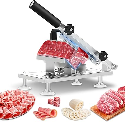 Amazon.com: Manual Frozen Meat Slicer Meat Cutter Upgraded Stainless ...