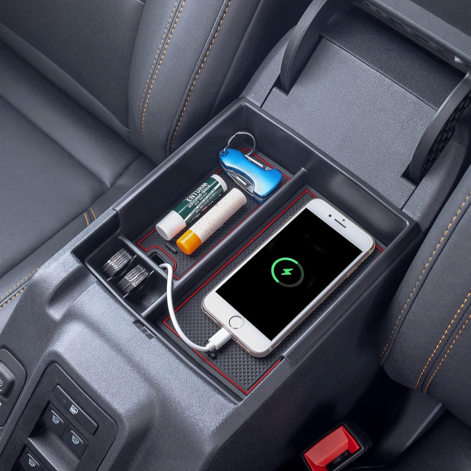 Buy TOPINSTALL Red Center Console Tray Compatible with Ford Bronco 2021 ...