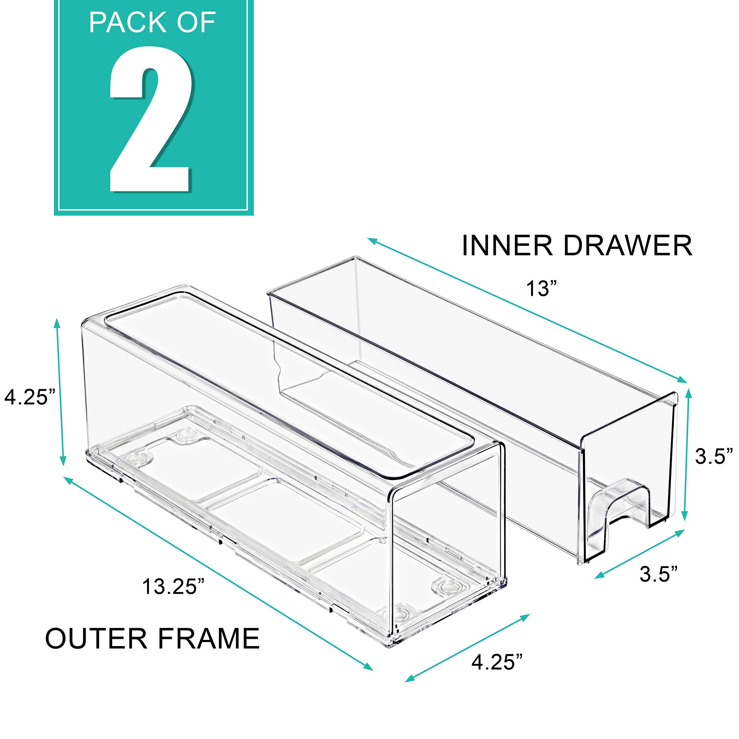 Snapklik.com : Sorbus Small Clear Stackable Storage Drawers 2-Pack ...