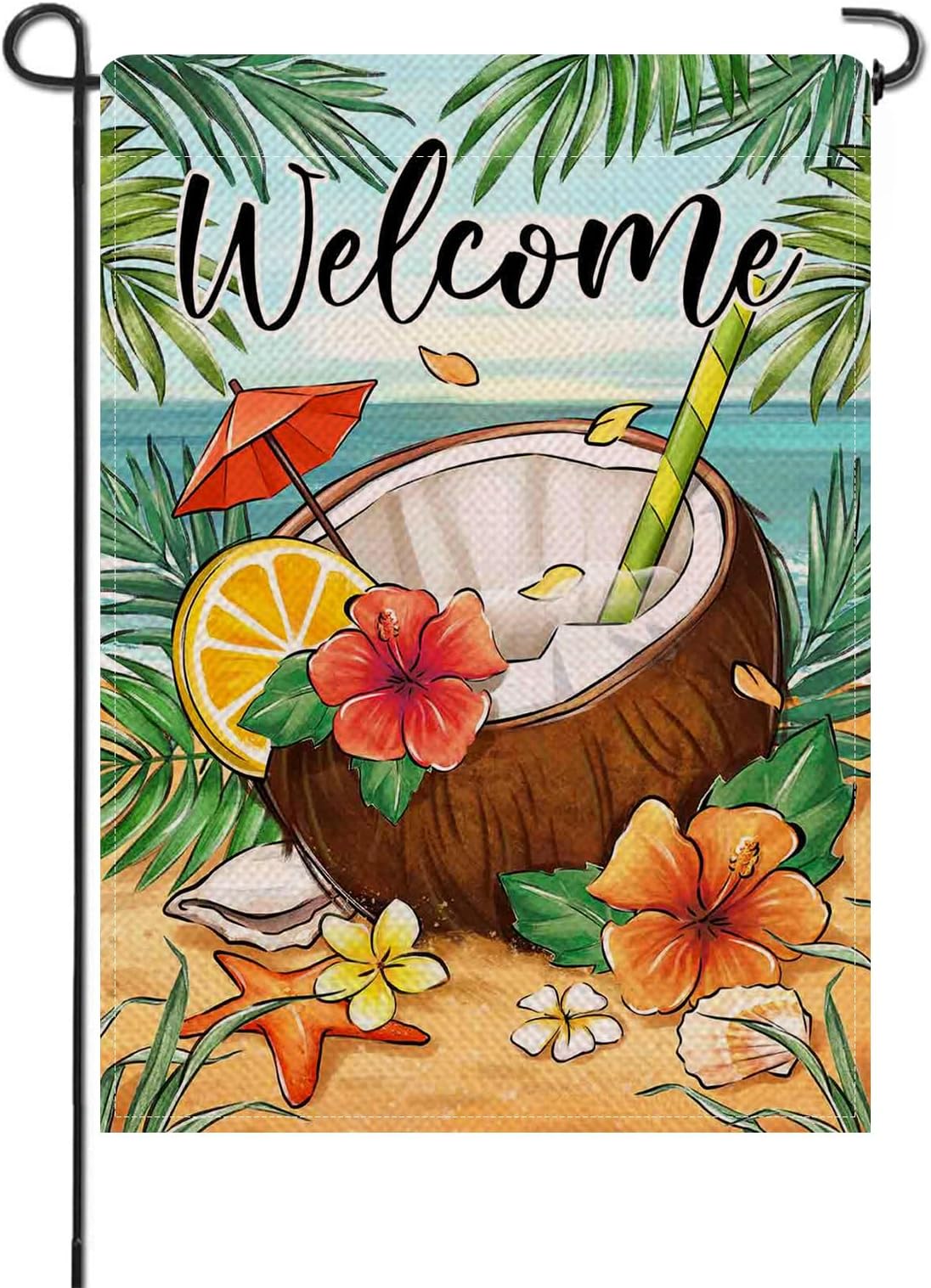 Amazon.com : Mugod Tropical Flowers Garden Flag Beautiful Hibiscus and ...