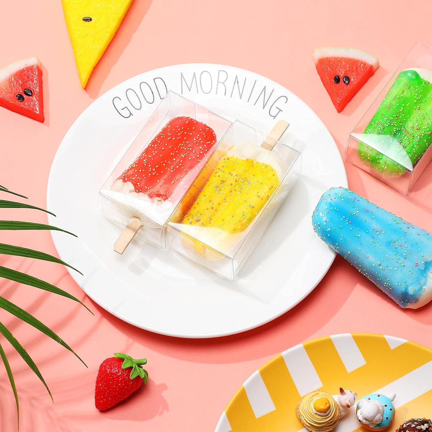136 Pieces Clear Popsicle Cakesicle Boxes Set, 36 Pieces Transparent ...