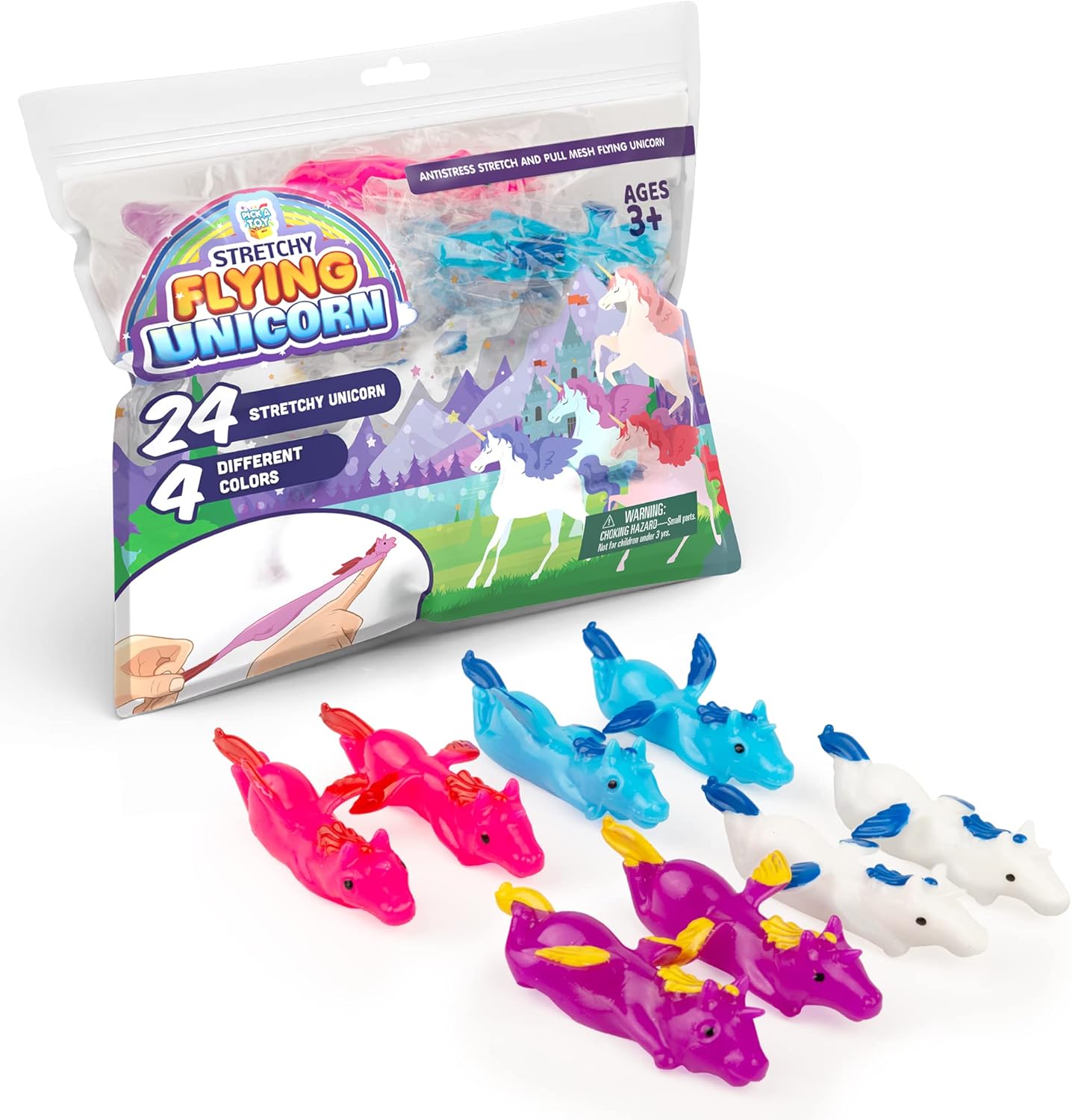 Amazon.com: PICK A TOY Unicorn Favor Toys for Girls and Boys, 24 Pcs ...