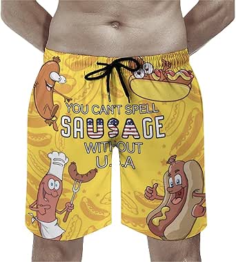 DOPINDU Mens Swim Trunks Quick Dry Funny Beach Board Shorts with Mesh ...