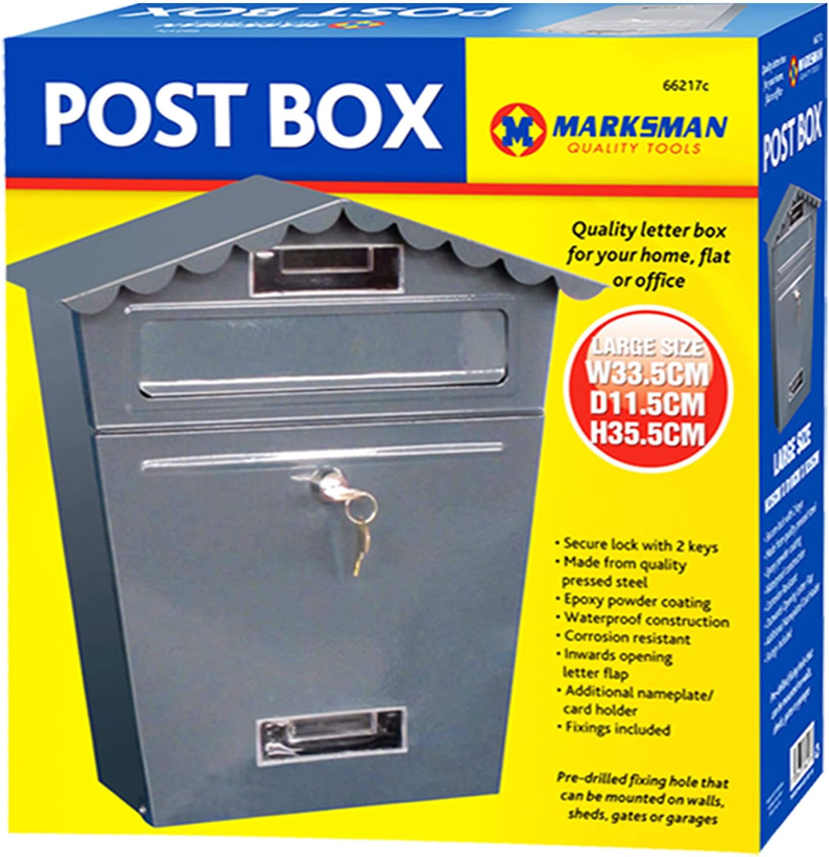 Steel Post Box Large Mailbox - Wall Mounted Parcel Delivery | Powder ...