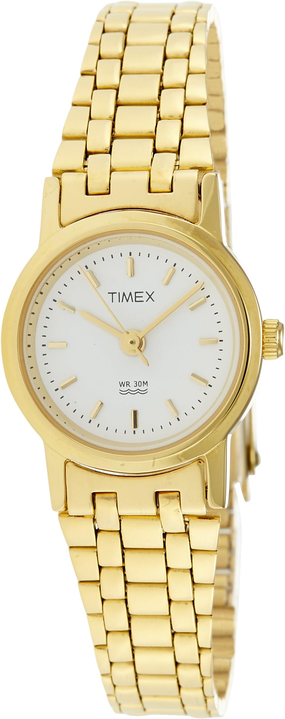 TIMEX Classics Analog Watch for Women with White Round Dial & Gold ...