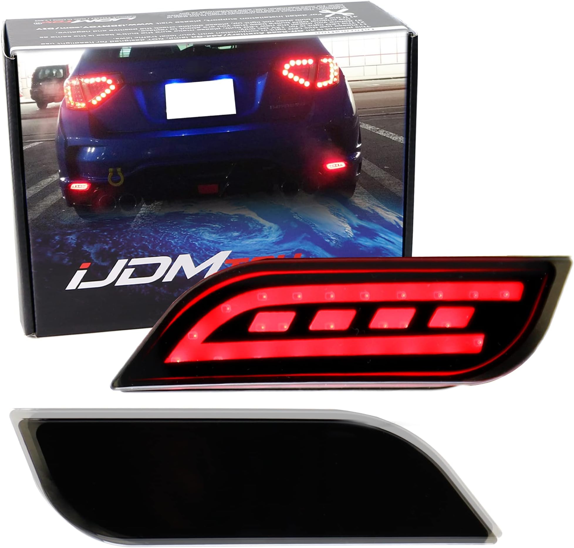 Amazon.com: iJDMTOY JDM Black-Out Smoked Lens Full LED Lower Bumper ...
