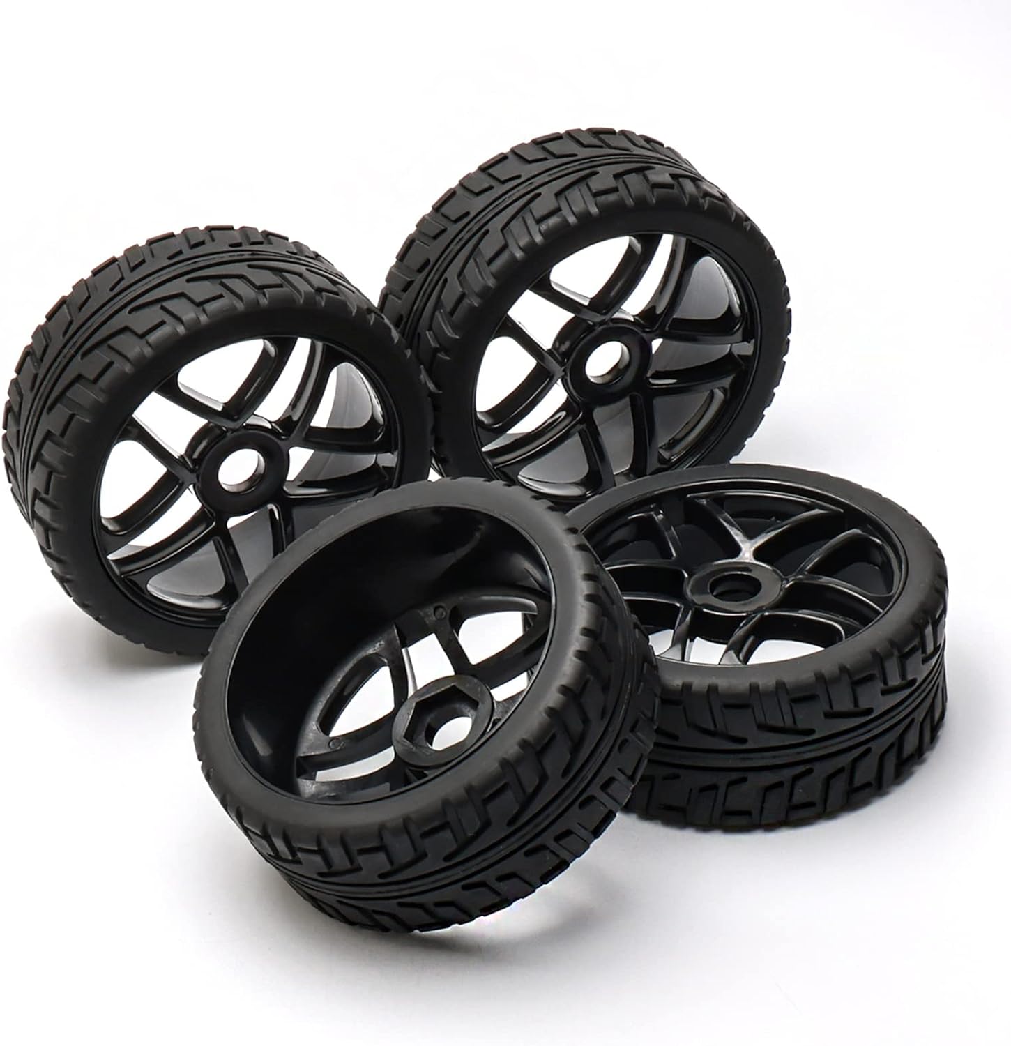 Amazon.com: Jiuwu 4pcs Wheel Rim Rubber Tires RC 1:8 Off-Road Tyre 17mm ...