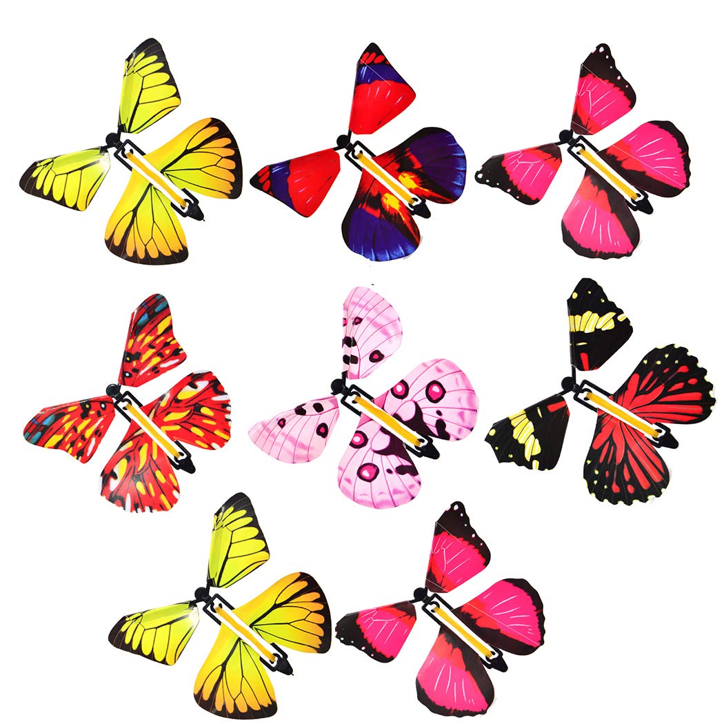 B bangcool Magic Flying Butterflies Rubber Band Powered Funny Wind Up ...