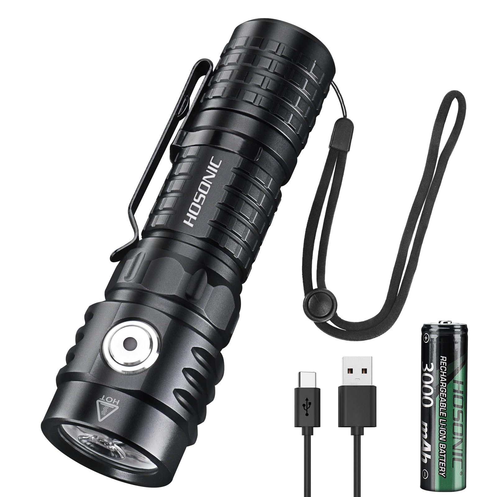 HOSONIC EC11 Rechargeable Mini Flashlight with Magnet, 1975 Lumens ...