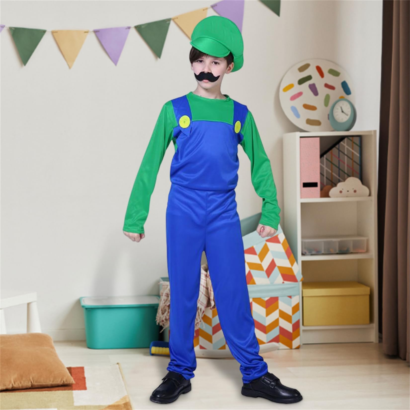 Alaiyaky Mario Bros Costume for Adult & Kids, Mario and Luigi Costume ...