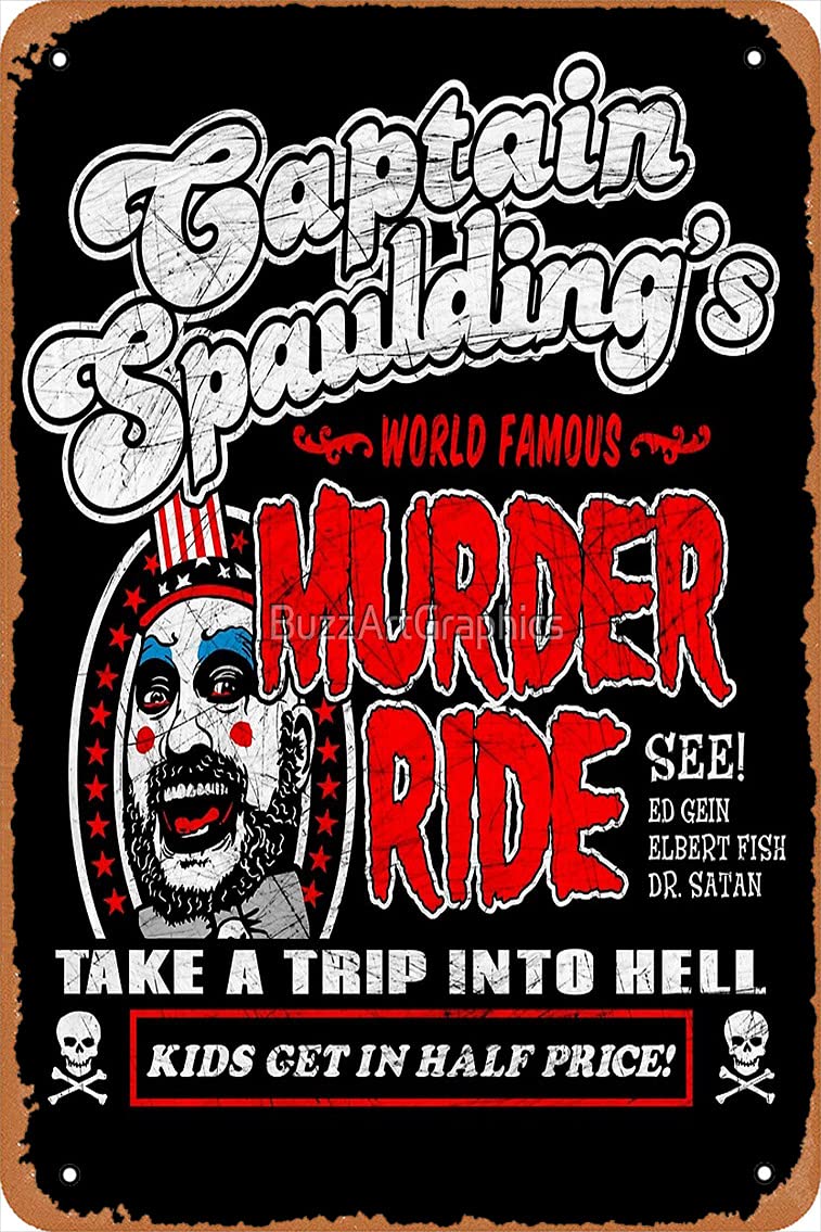 Amazon.com: Metal Sign - Captain Spaulding Murder Ride Tin Poster 12 X ...